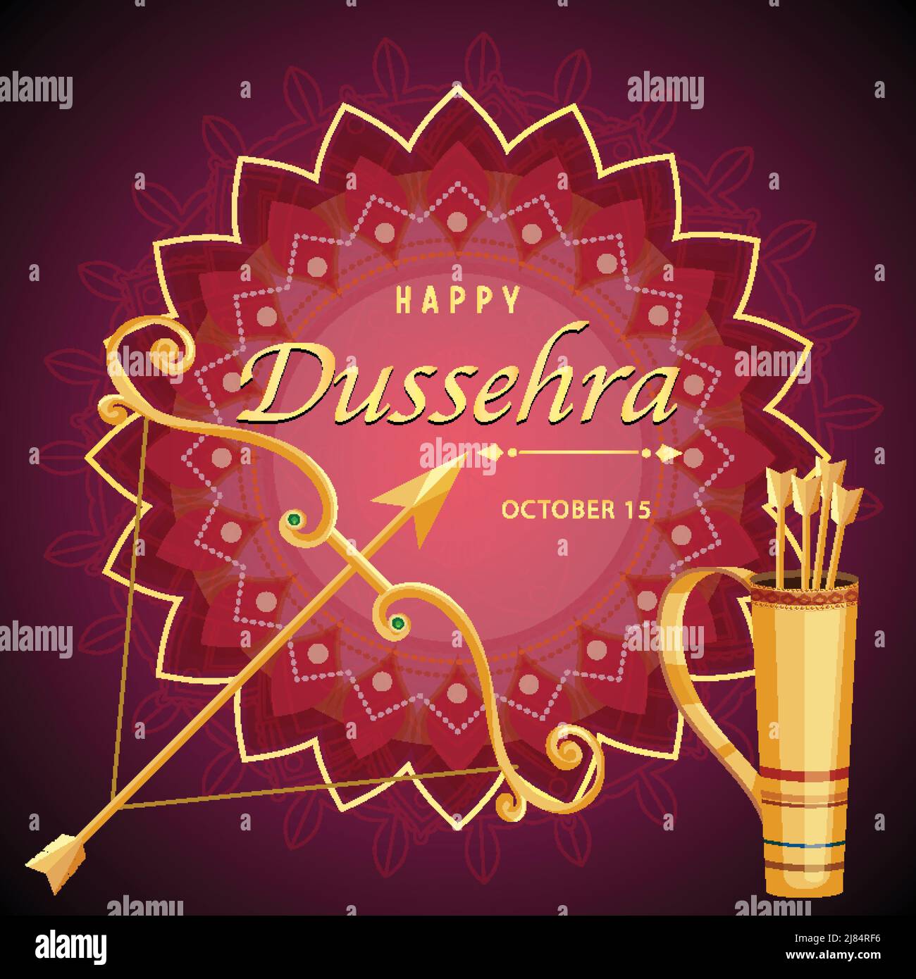 Happy Dussehra Hindu festival poster illustration Stock Vector Image ...