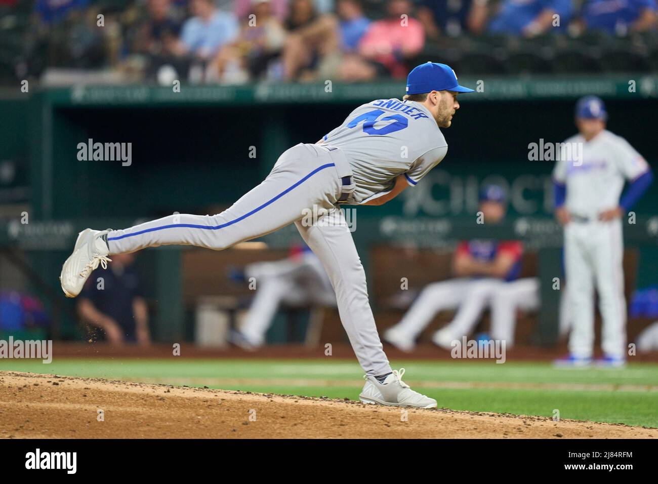 Dallas TX, USA. 11th May, 2022. Kansas City pitcher Collin Snider (40 ...