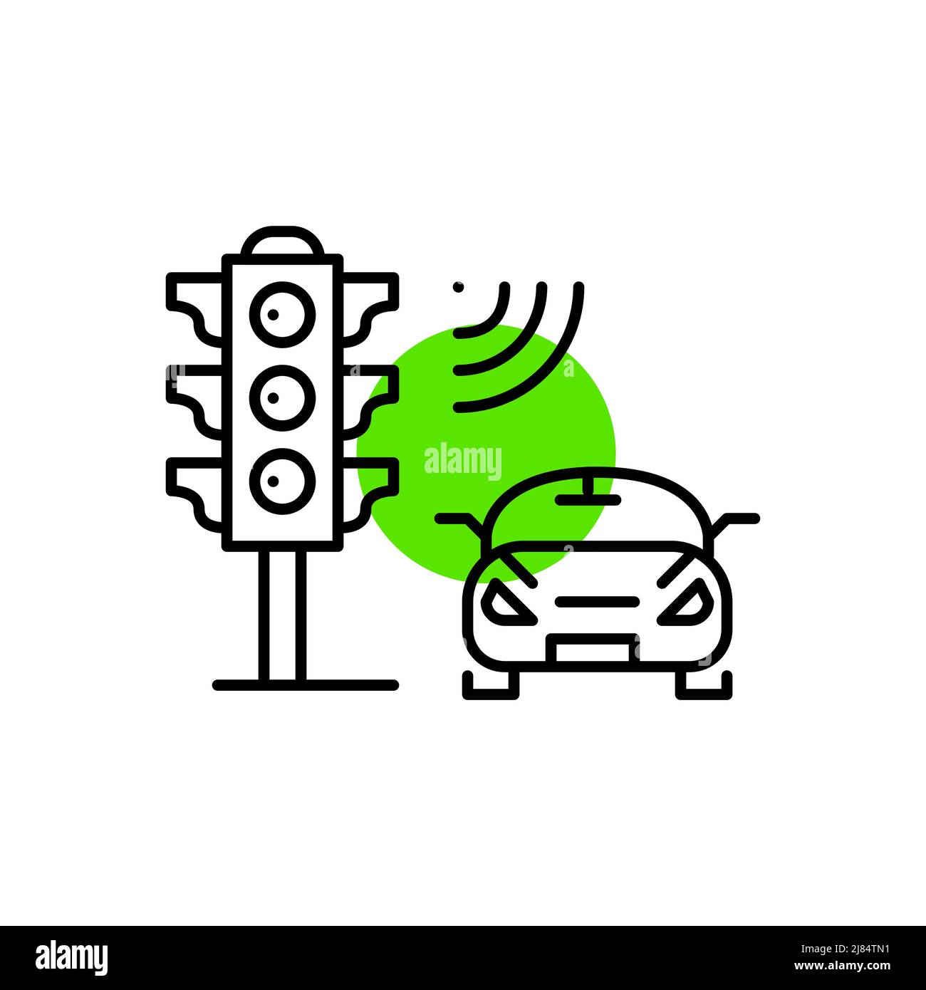 Smart traffic control system. Traffic light equipped with sensors ...