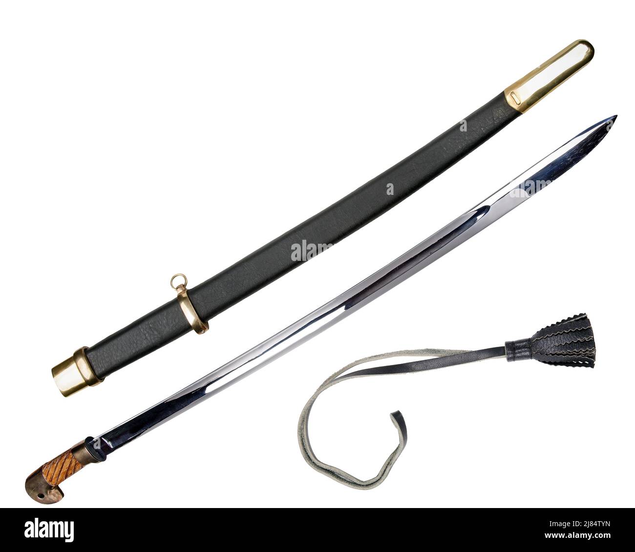 Cossack sword, scabbard and sword knot. Isolated on white Stock Photo ...