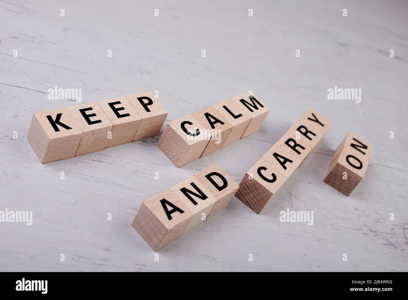 wooden blocks building the word KEEP CALM AND CARRY ON Stock Photo - Alamy