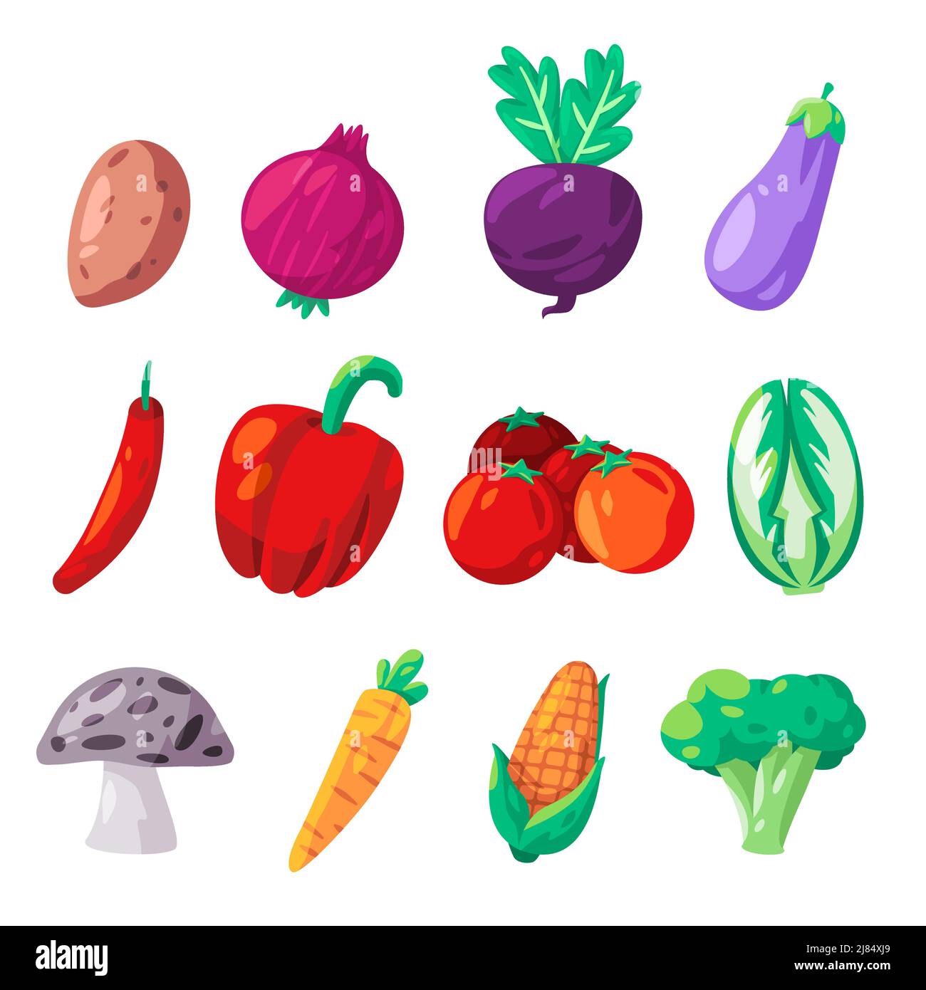 Vegetable collection set of icon illustration drawing colorful from ...