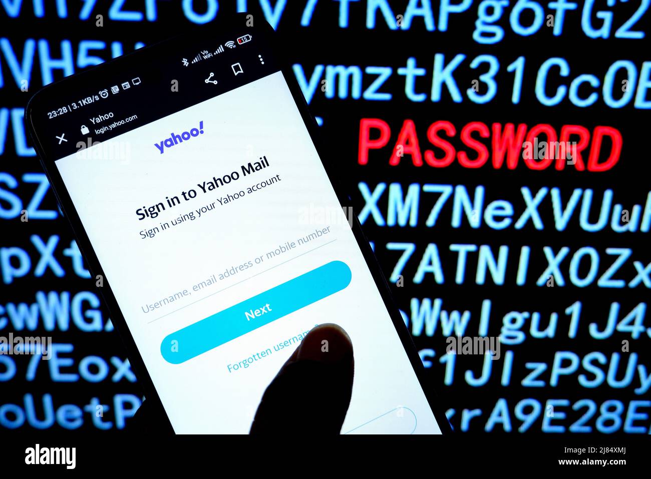 Yahoo Mail Login Screen