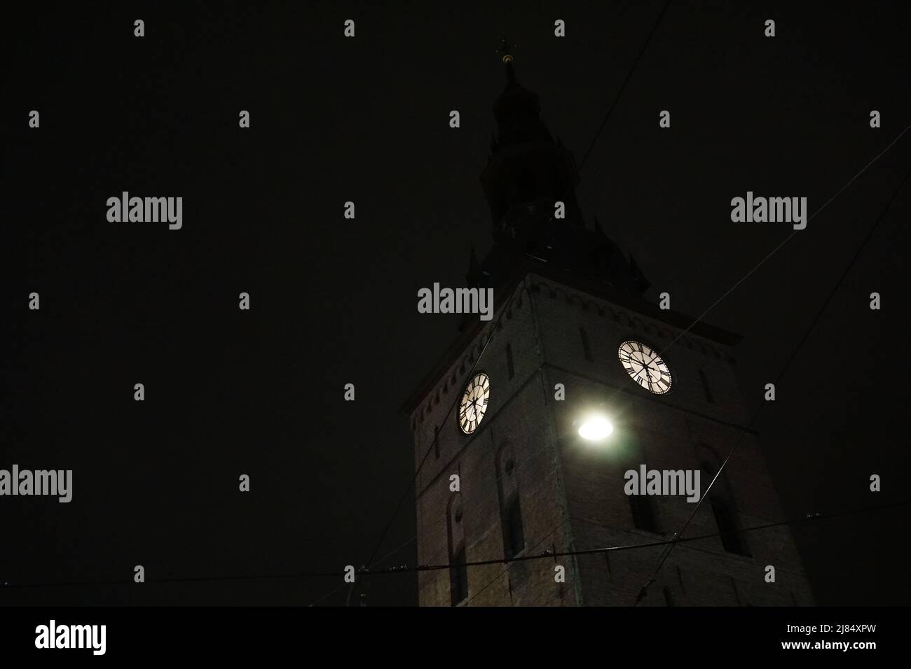 Medieval church in the night Stock Photo - Alamy