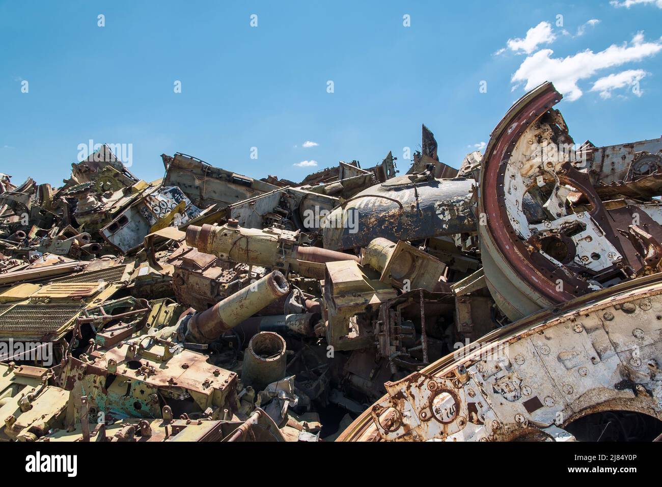 Cut scrap part of the Soviet military tanks Stock Photo - Alamy