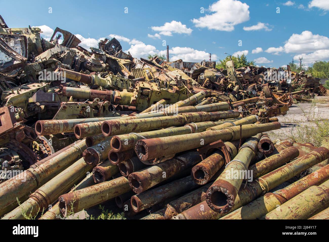 Cut scrap part of the Soviet military tanks Stock Photo - Alamy