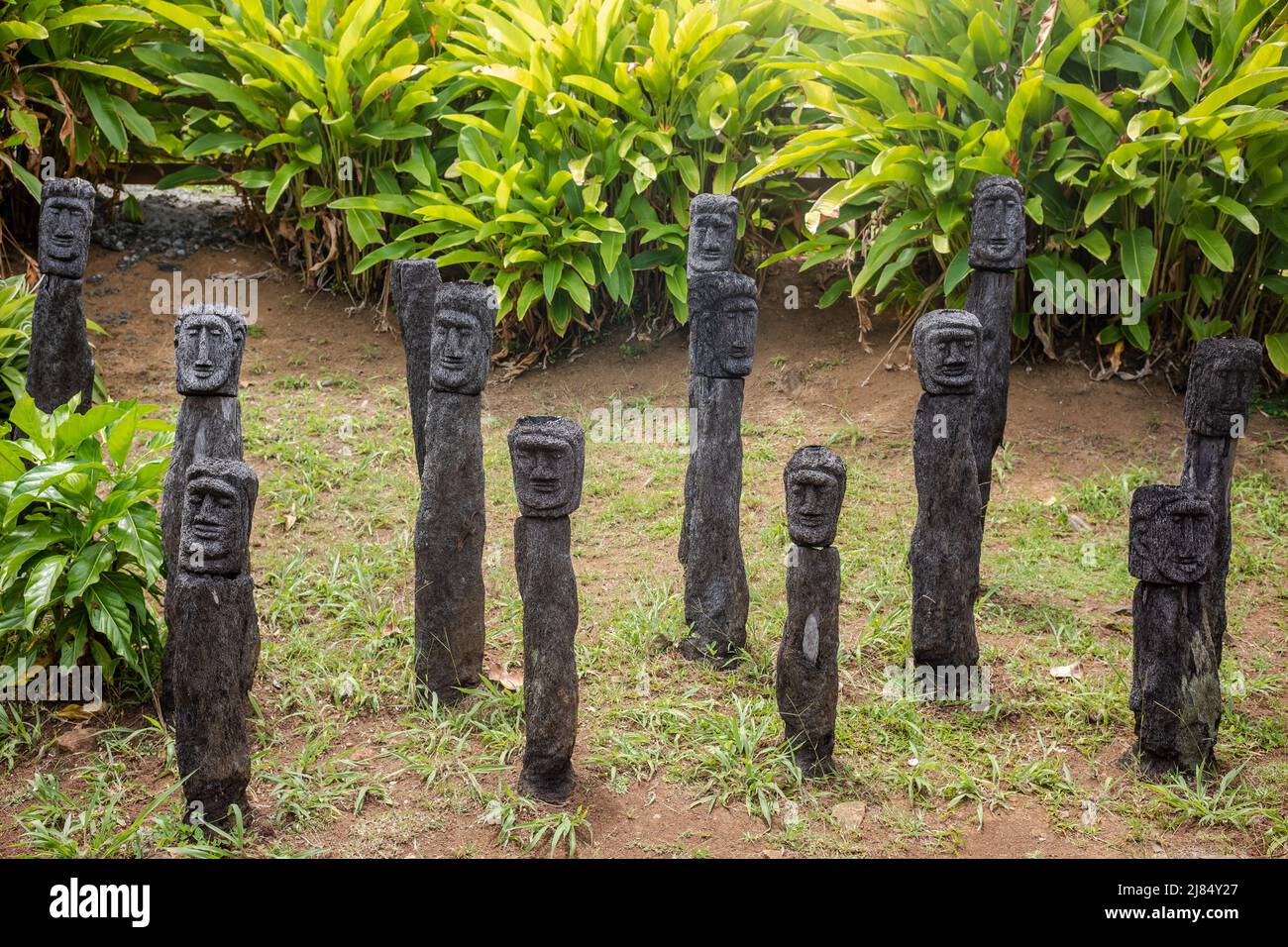 Carvings made by Dominica's native Kalinago population at Kalinago ...