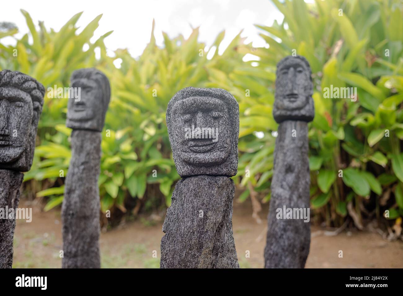 Carvings made by Dominica's native Kalinago population at Kalinago ...