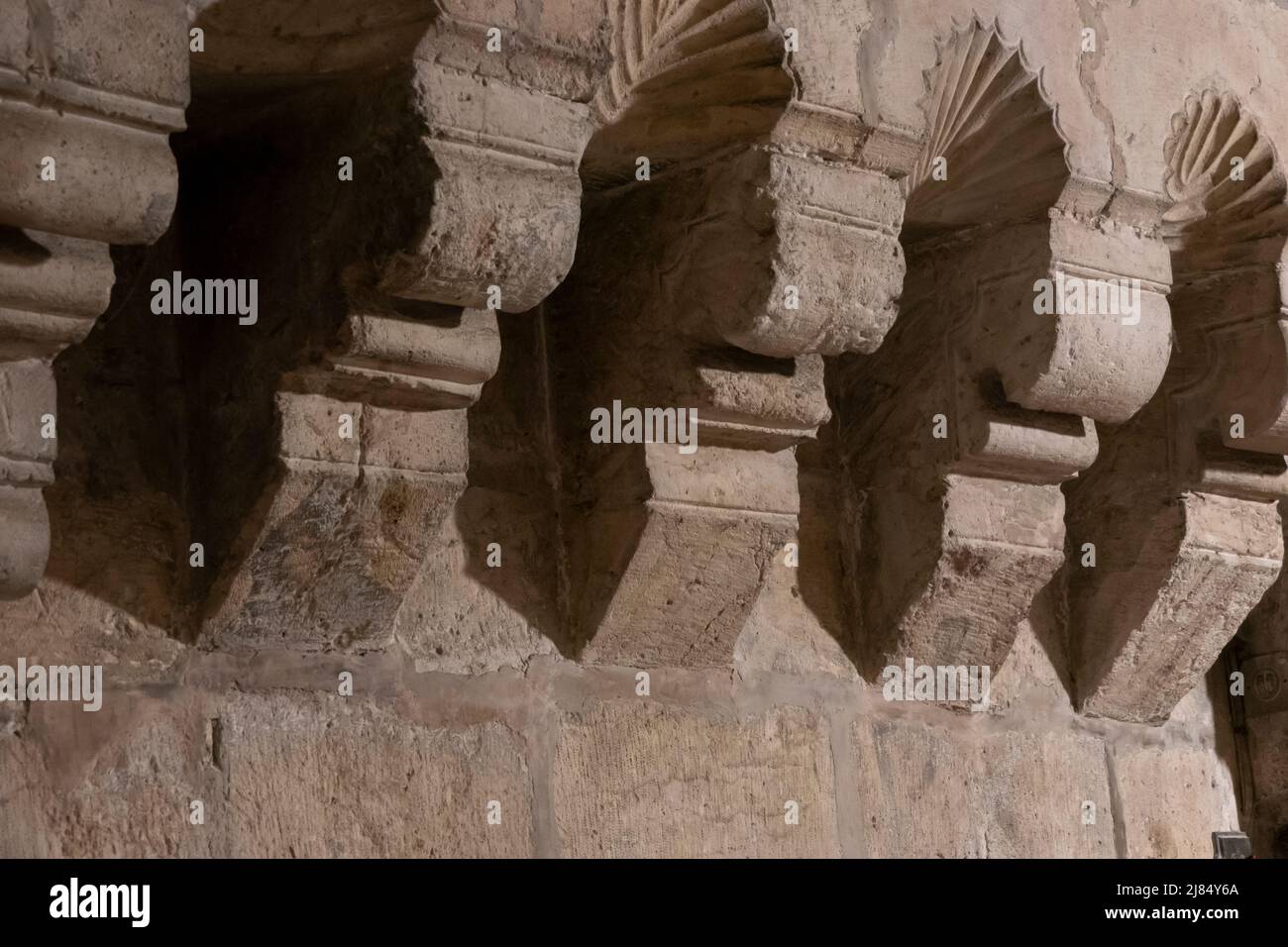 Ancient corbels inside the Church of Holy Sepulchre Christian quarter ...