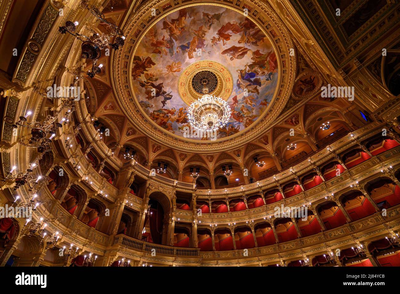 Budapest, Hungary. Interior of the Hungarian Royal State Opera House ...