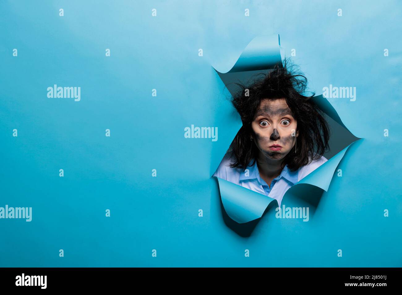 Crazy mad scientist with funny face expressions, wacky hair and dirty ...