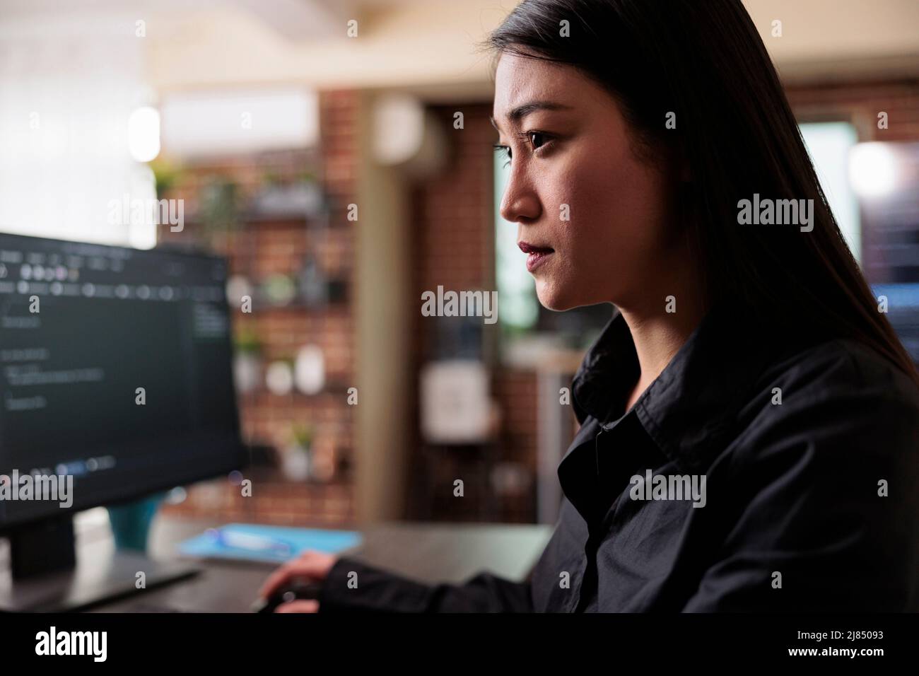 Programmer creating machine learning hi-res stock photography and ...