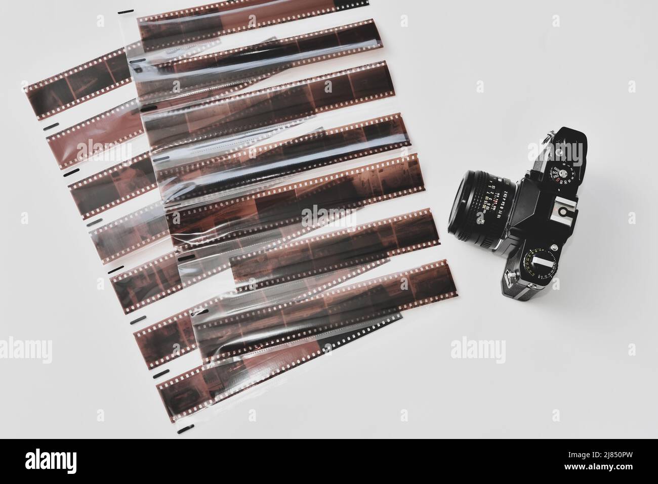 Analog film camera with 35mm formats and films negative in protective ...
