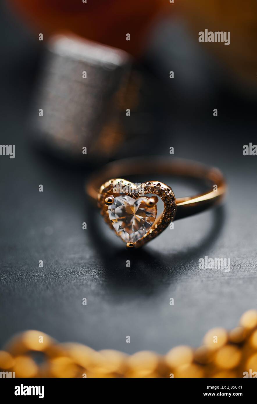 Silver wedding rings on table hi-res stock photography and images - Alamy