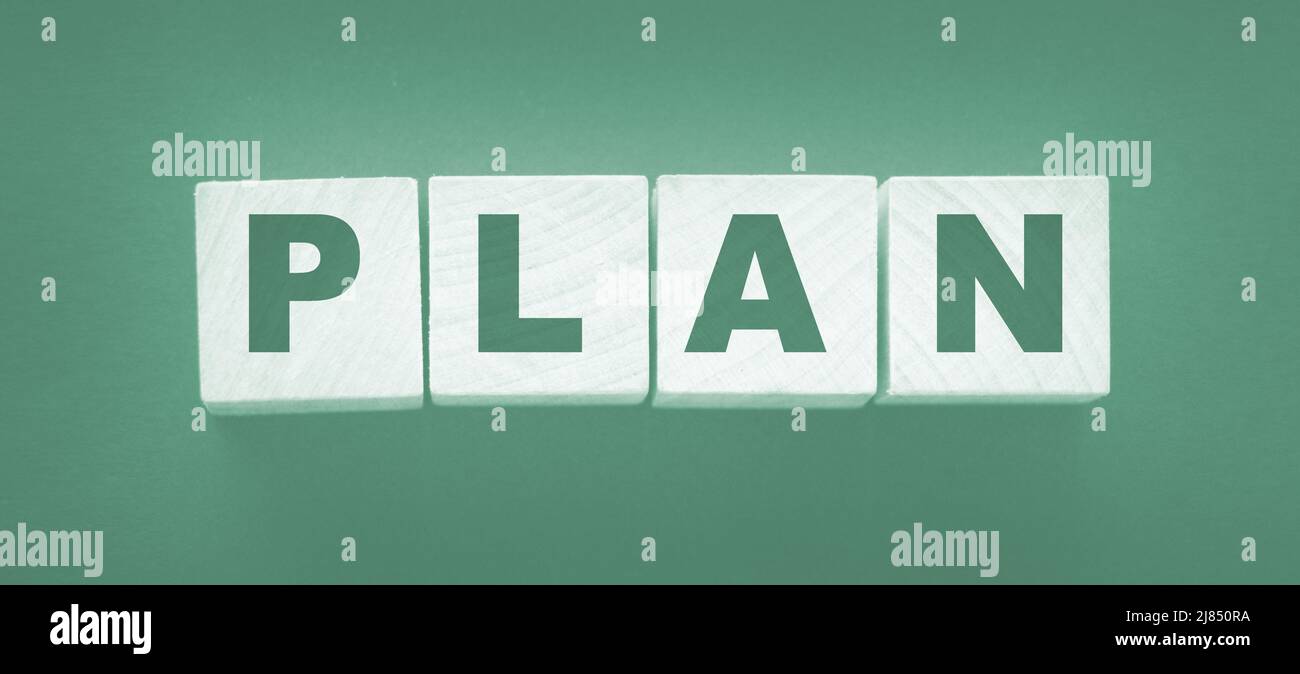 Wooden cube block s with word plan. Business planning concept Stock ...