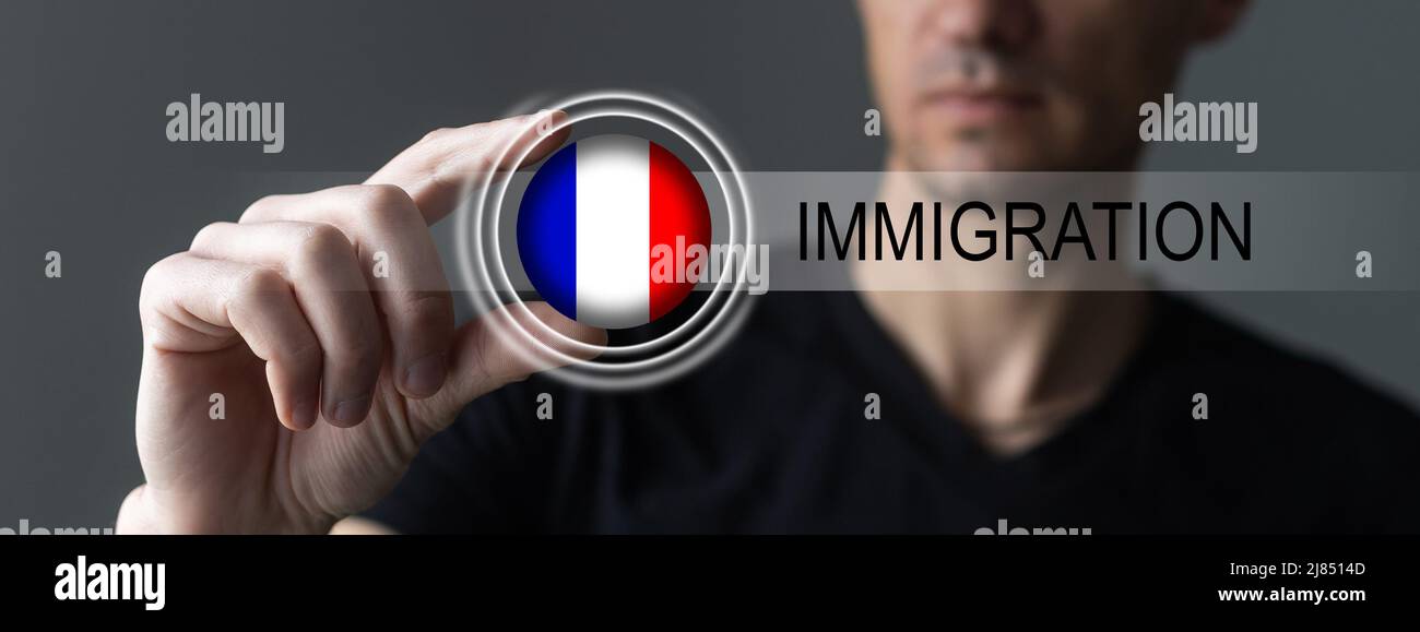 national concept. flag of France, pawns and a sign with the inscription ...
