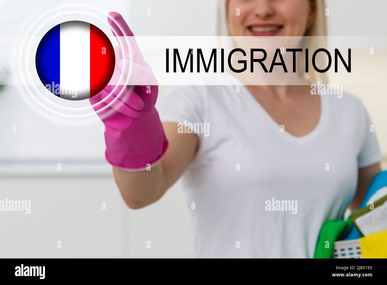 national concept. flag of France, pawns and a sign with the inscription ...