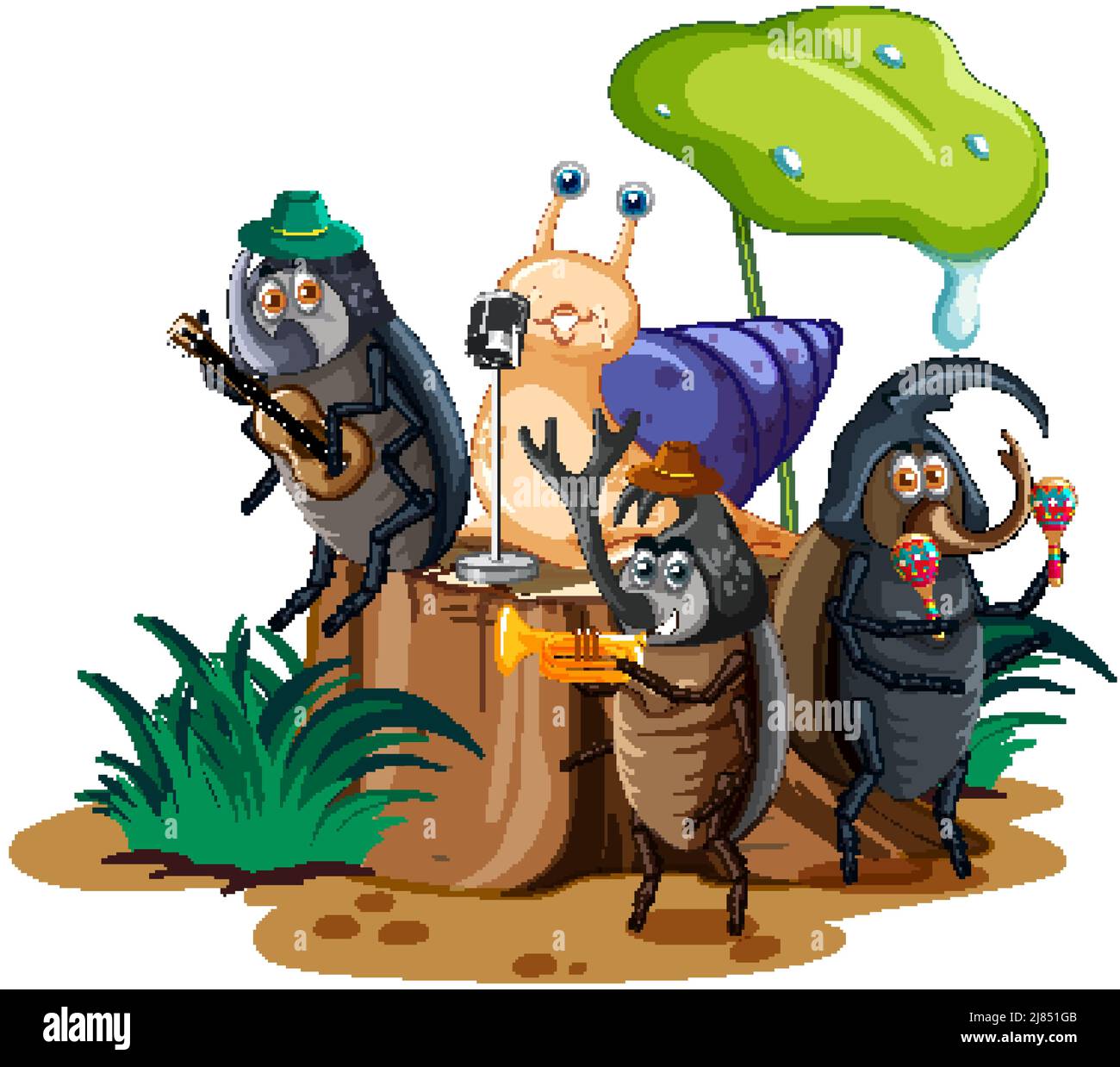 Group of beetles cartoon character illustration Stock Vector Image ...