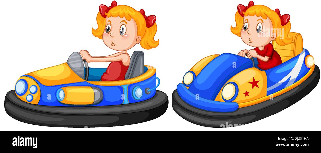 Cartoon bumper car on white background illustration Stock Vector Image ...