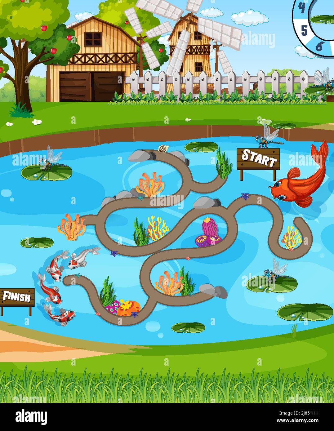 A farm boardgame template illustration Stock Vector Image & Art - Alamy