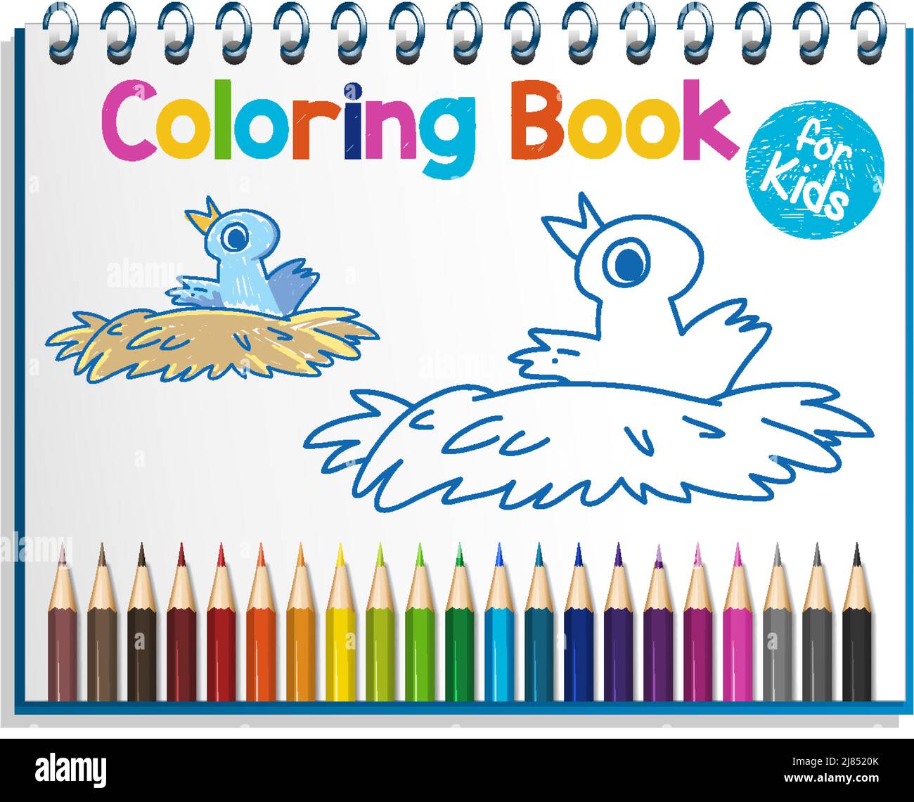 Coloring book worksheet for kids illustration Stock Vector Image & Art ...
