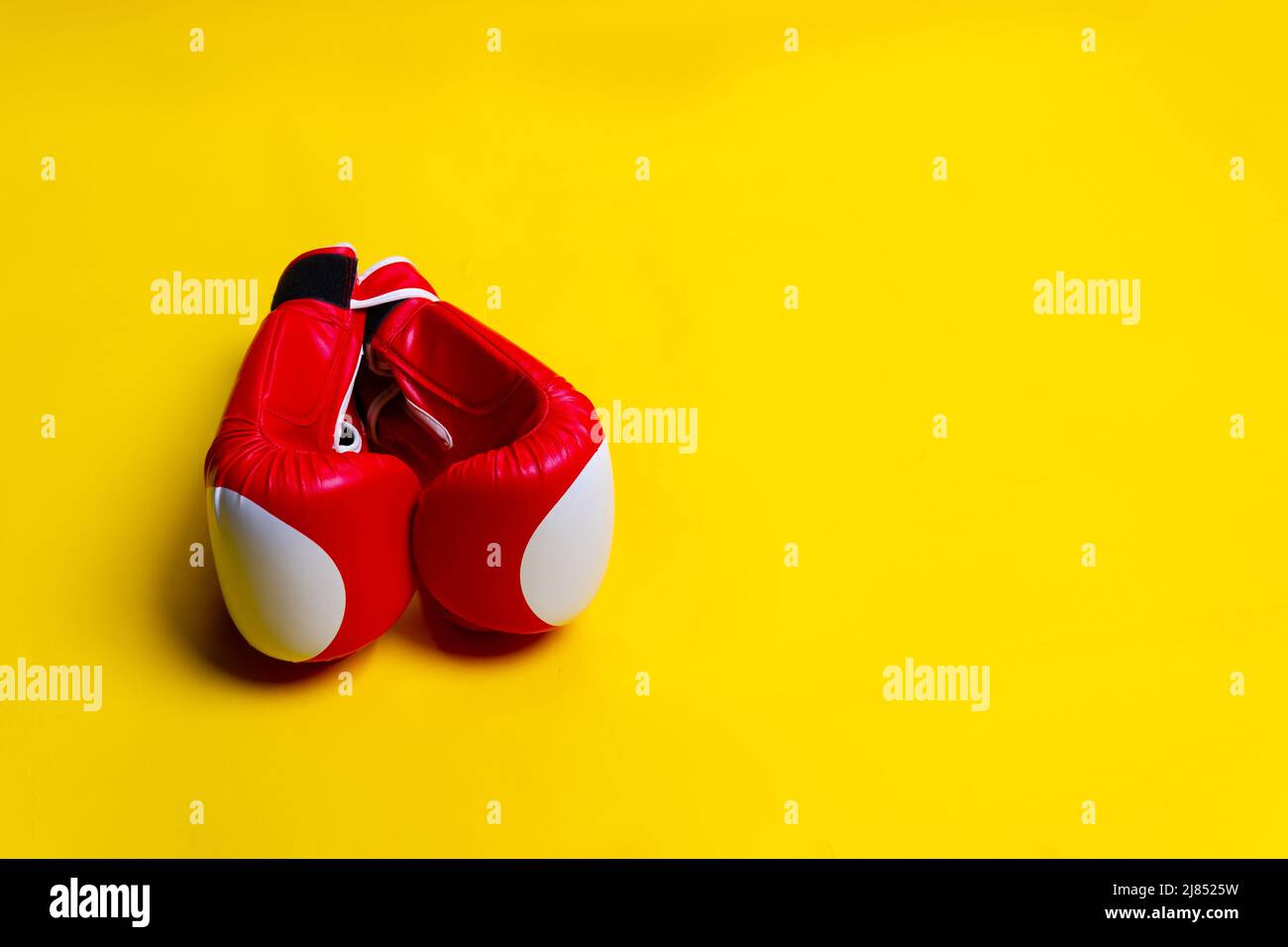 Gloves yellow boxer red space lue isolated fitness object, concept ...