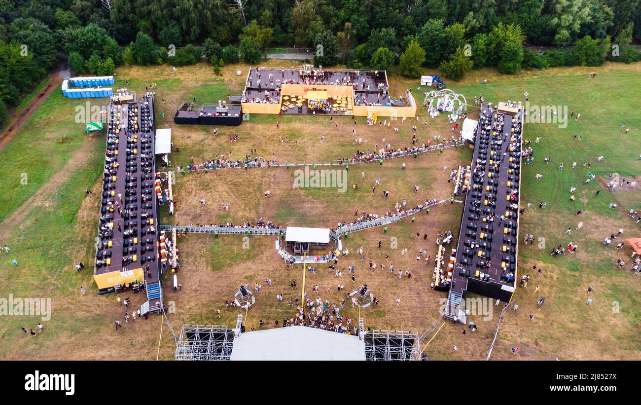 Festival field, concert in the field, background and stage Stock Photo ...