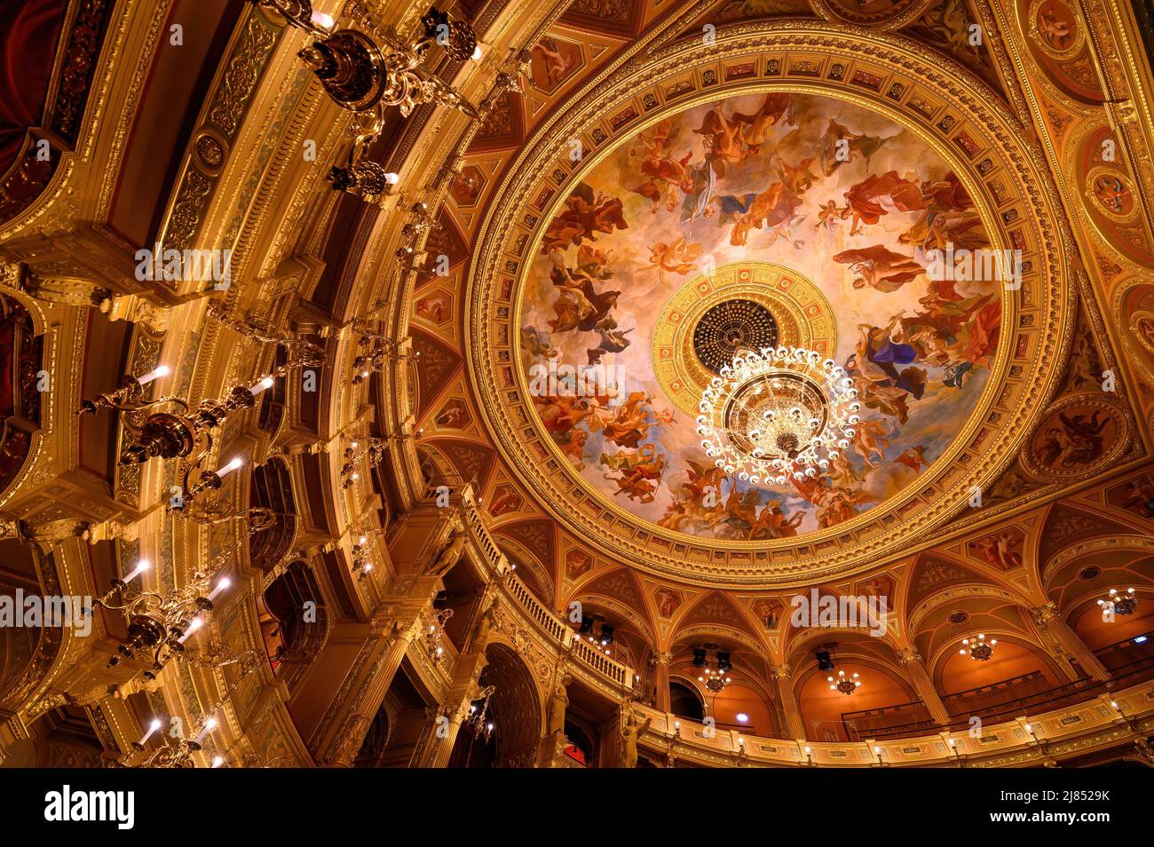 Budapest, Hungary. Interior of the Hungarian Royal State Opera House ...