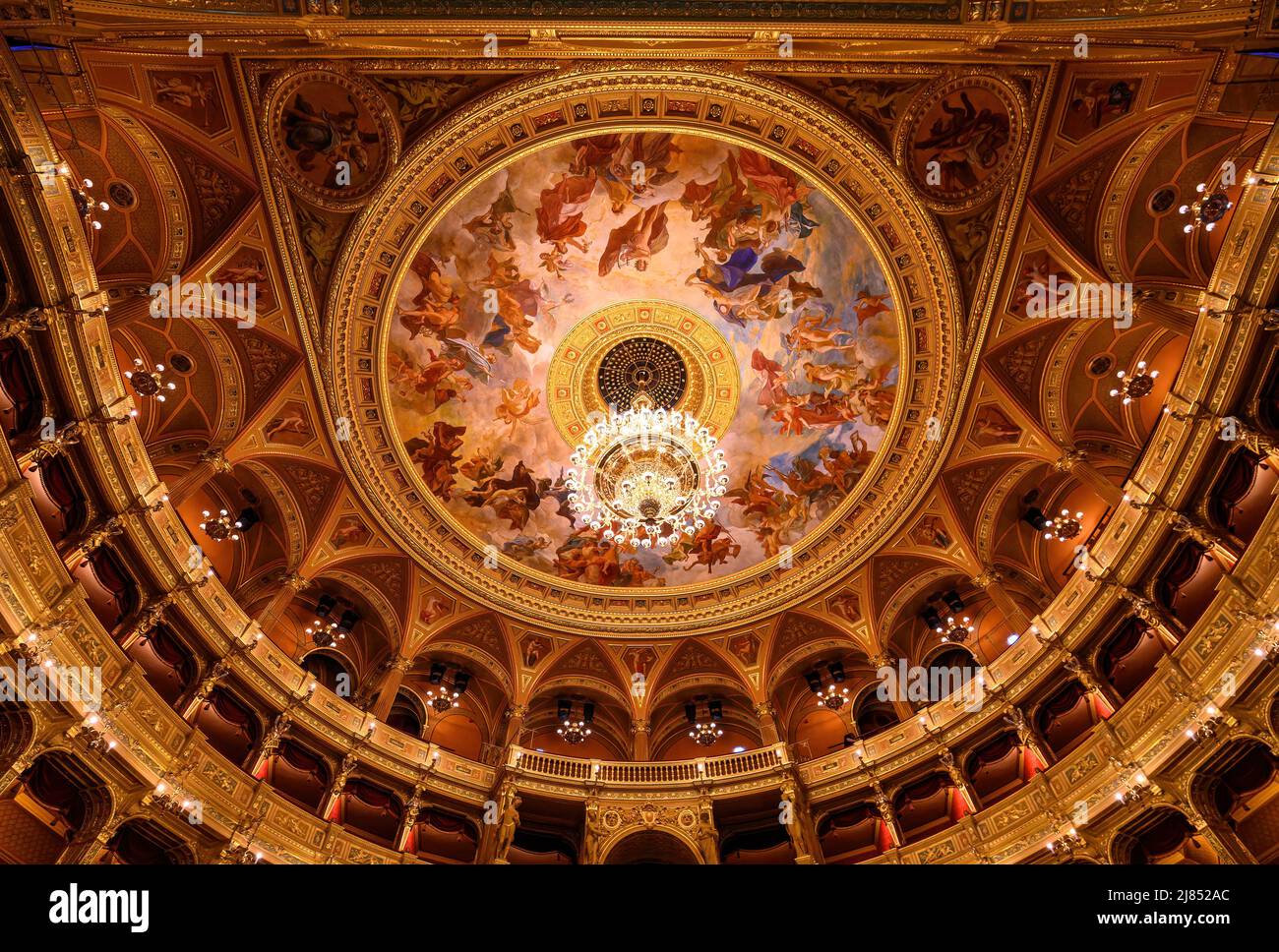 Budapest, Hungary. Interior of the Hungarian Royal State Opera House ...