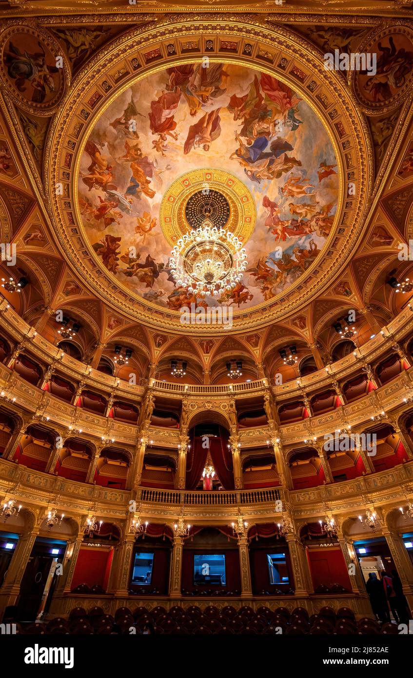 Budapest, Hungary. Interior of the Hungarian Royal State Opera House ...