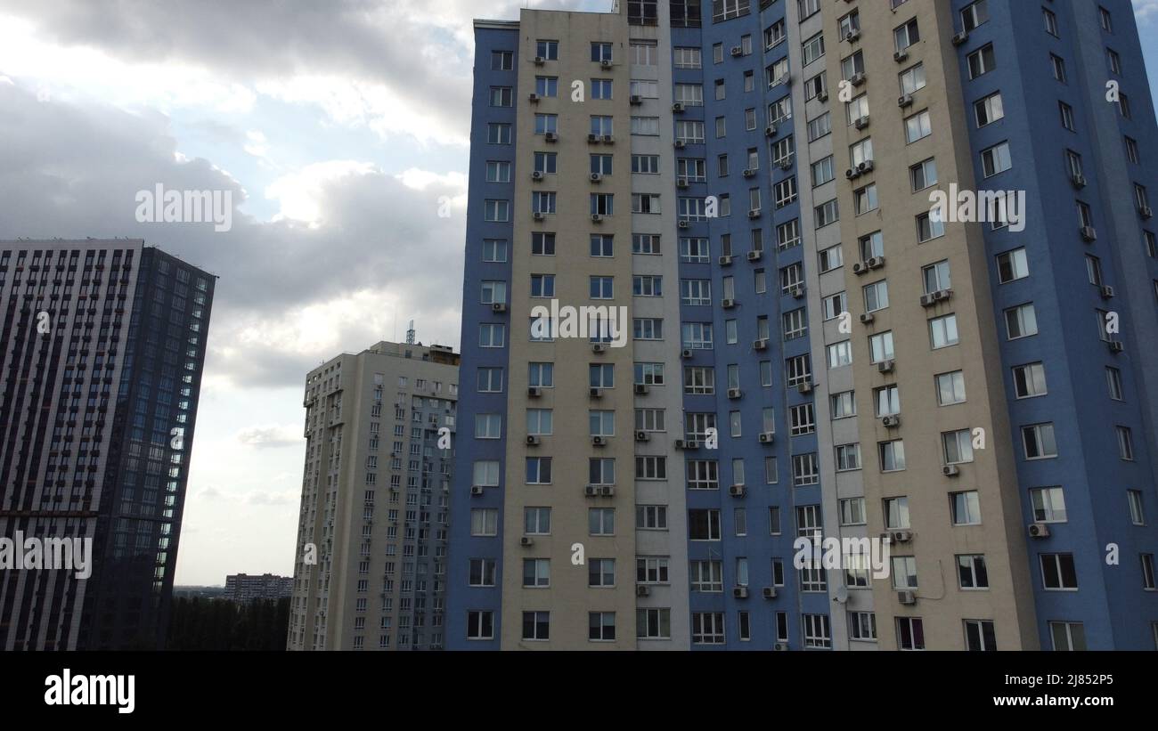 Aerial photography of the facade of a new residential complex Stock ...