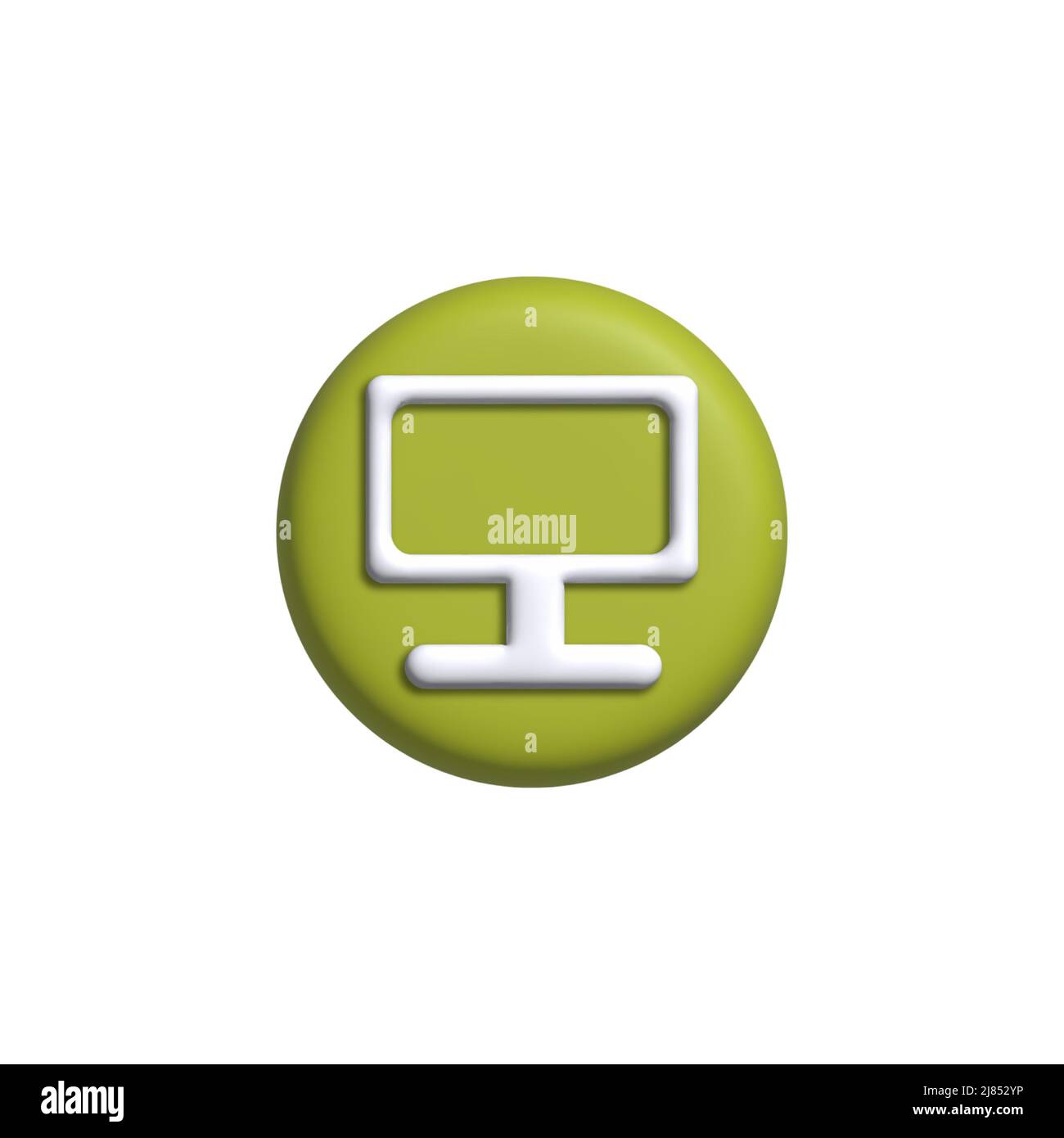computer monitor icon illustration 3d rendering. Cartoon minimalistic ...