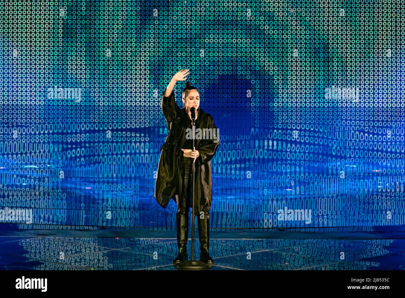 Andrea Koevska for North Macedonia performs during 2nd demi-final of ...