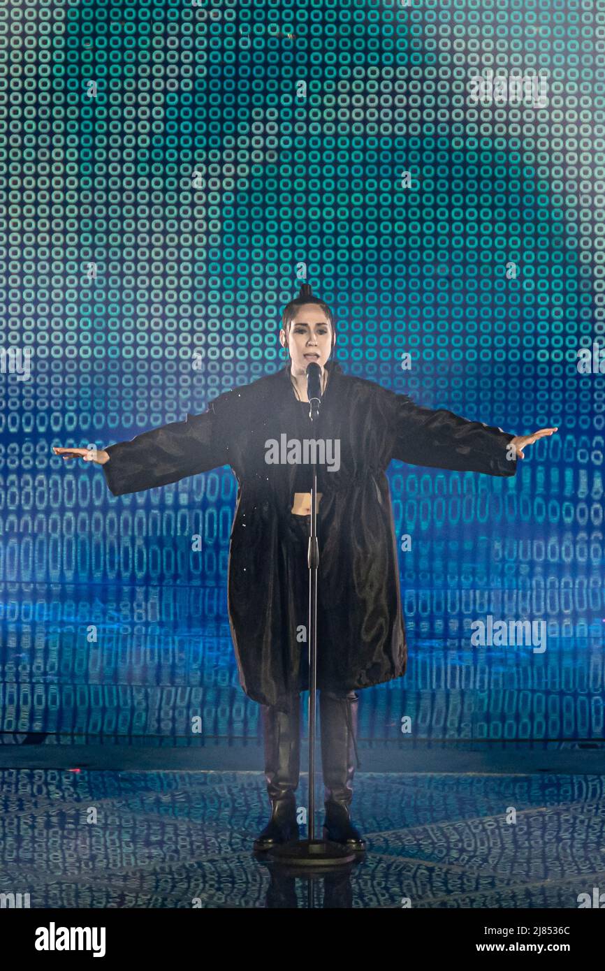 Andrea Koevska for North Macedonia performs during 2nd demi-final of ...