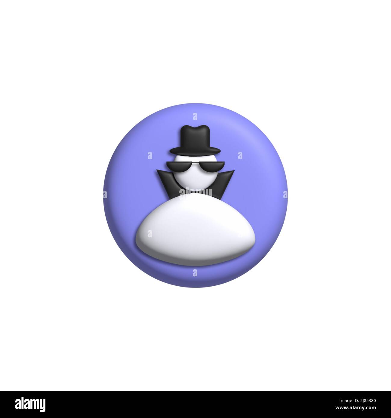 illustration of the anonymity icon 3d rendering. Cartoon minimalistic ...