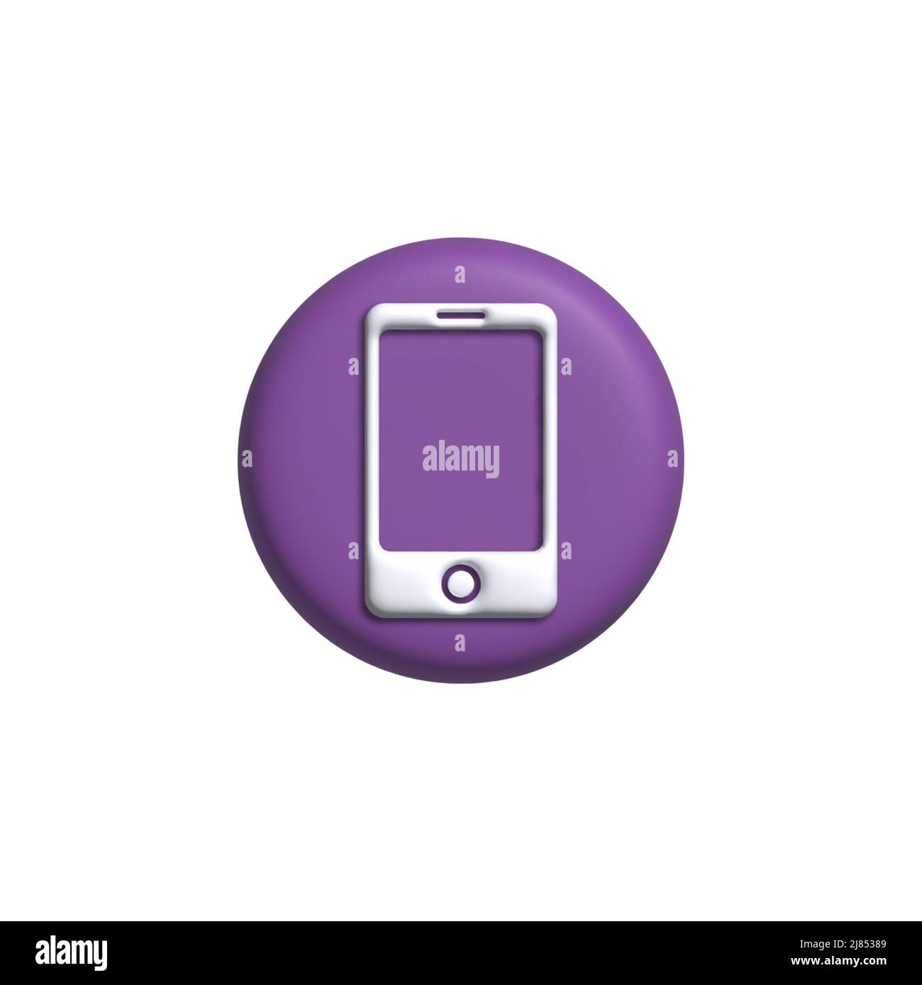 illustration of the mobile phone icon 3d rendering. Cartoon ...