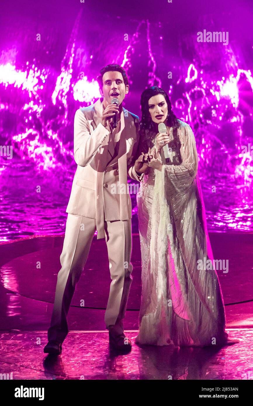 Mika, Laura Pausini performs during 2nd demi-final of Eurovision Song ...