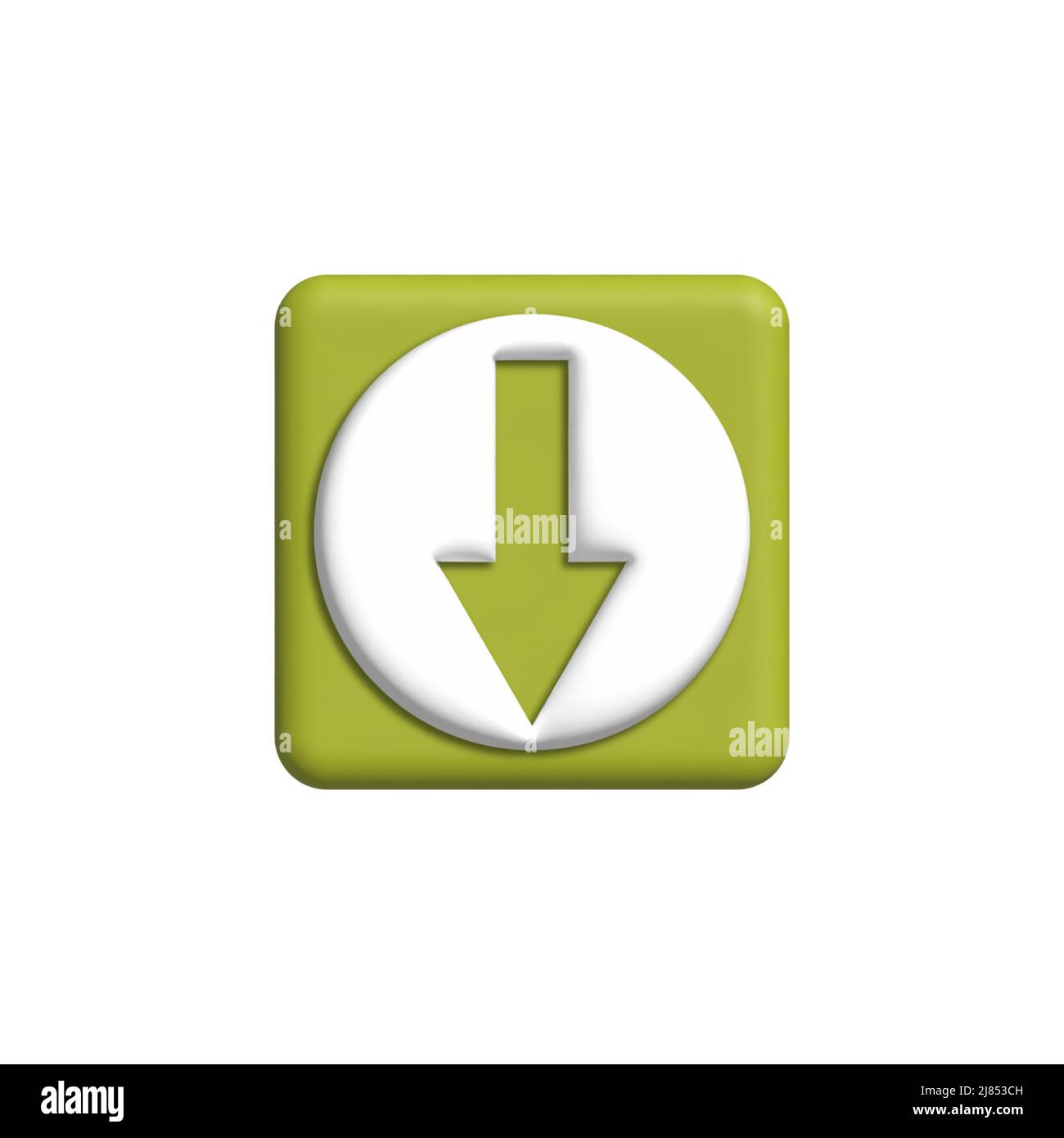 illustration of the down arrow icon 3d rendering. Cartoon minimalistic ...