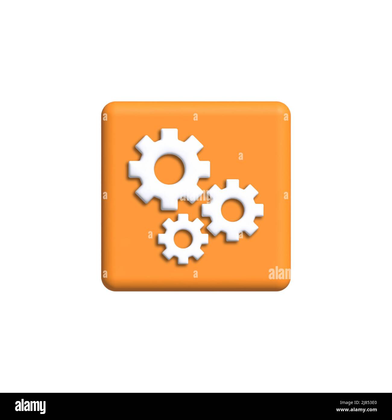 illustration of the gear icon 3d rendering. Cartoon minimalistic style ...