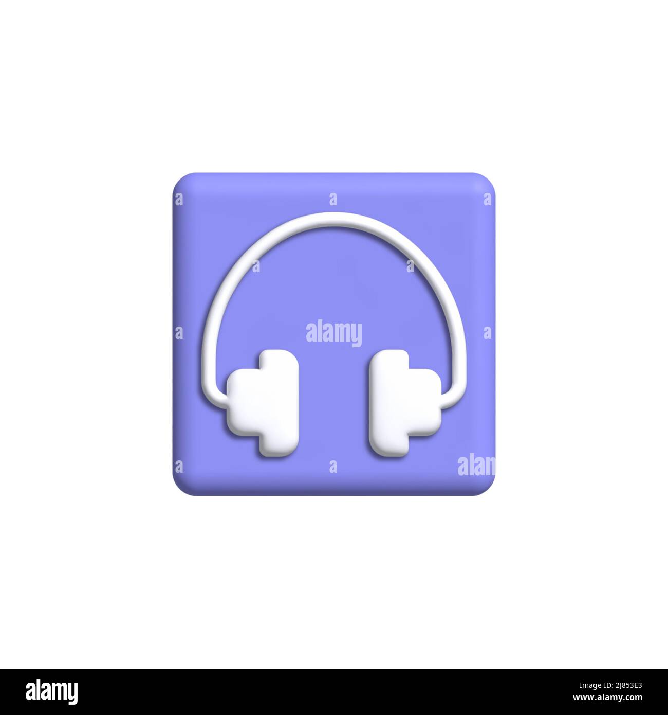 illustration of the earpiece icon 3d rendering. Cartoon minimalistic ...