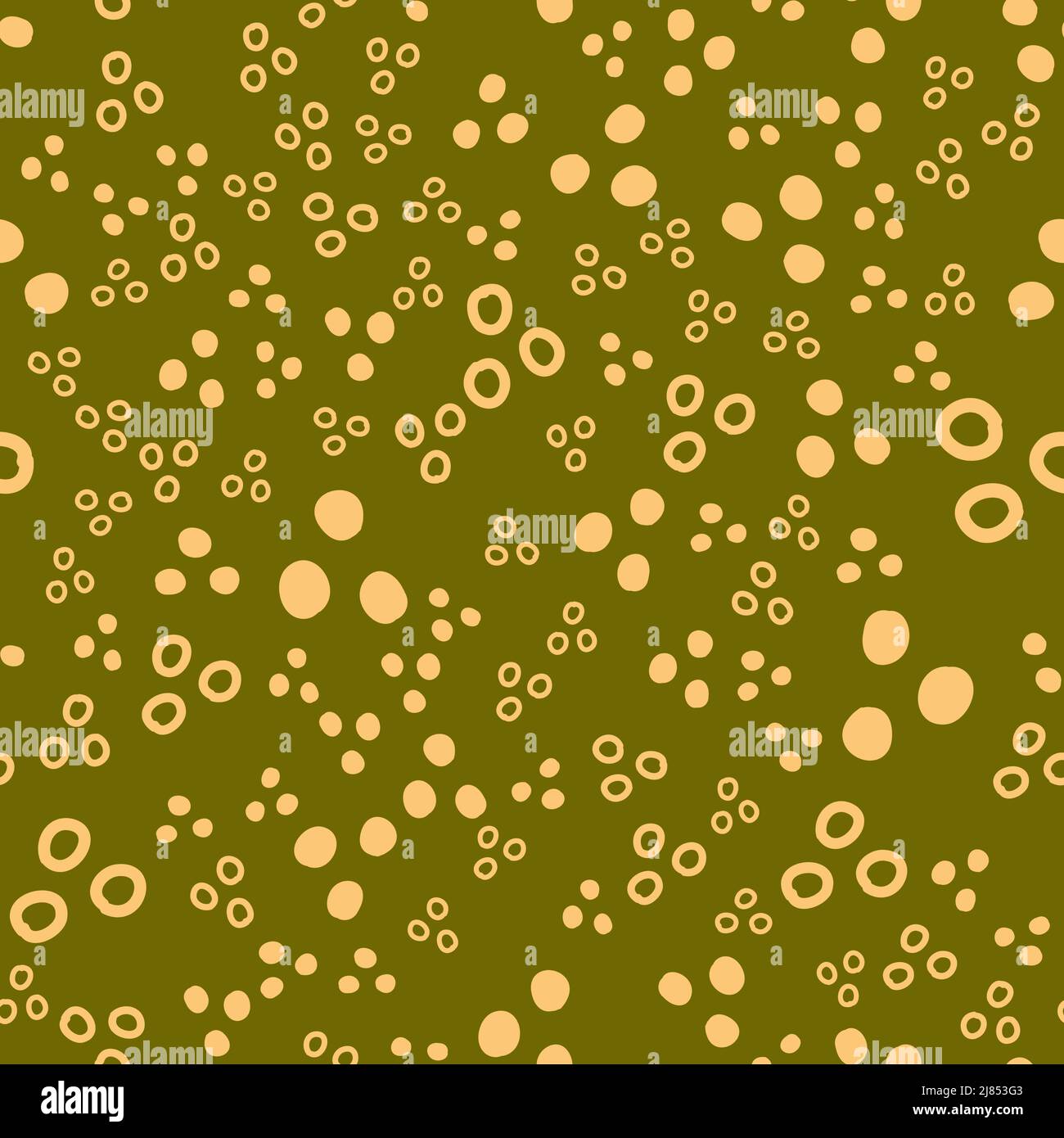 Abstract specks on a green marsh background, seamless pattern for ...