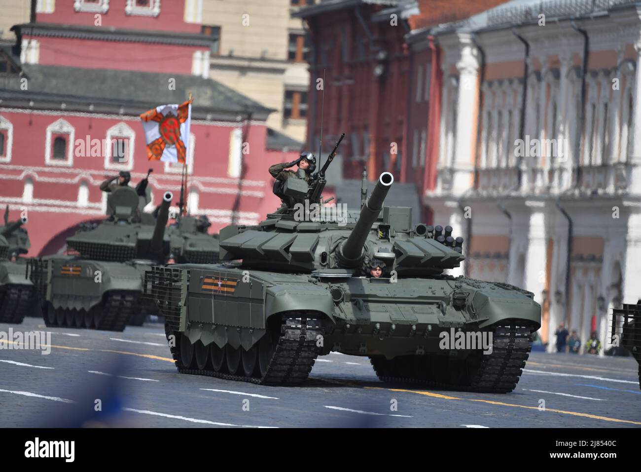 Moscow. The T-72B3M tank (on the right) and the T-90M tank Break (at ...