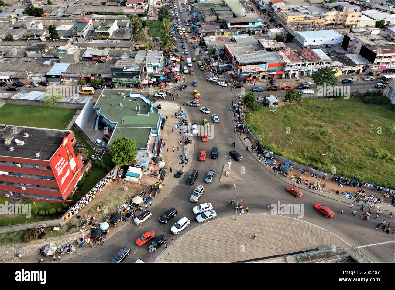 Abidjan, cities from the sky filmed by drone Stock Photo - Alamy