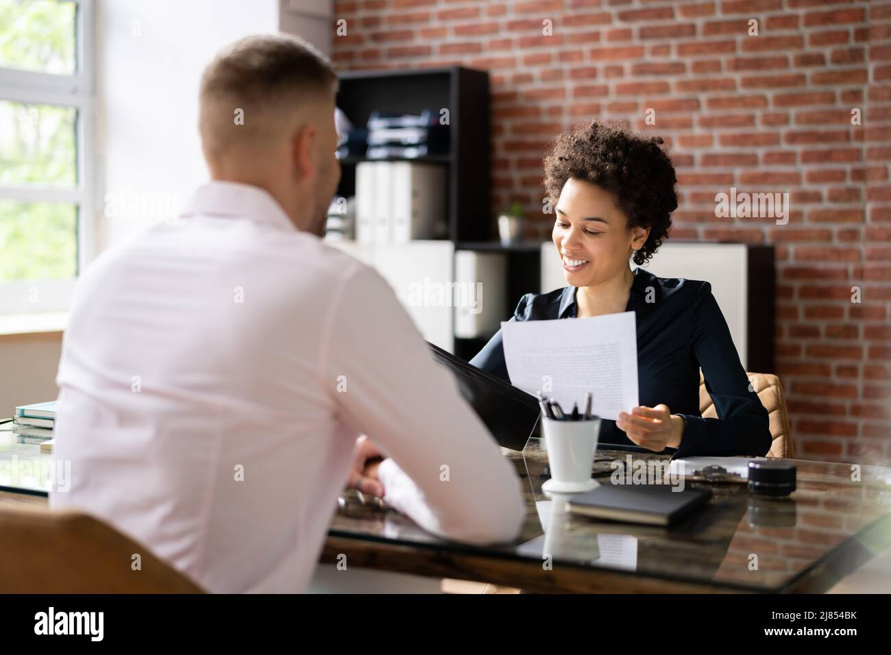 Interview desk hi-res stock photography and images - Alamy