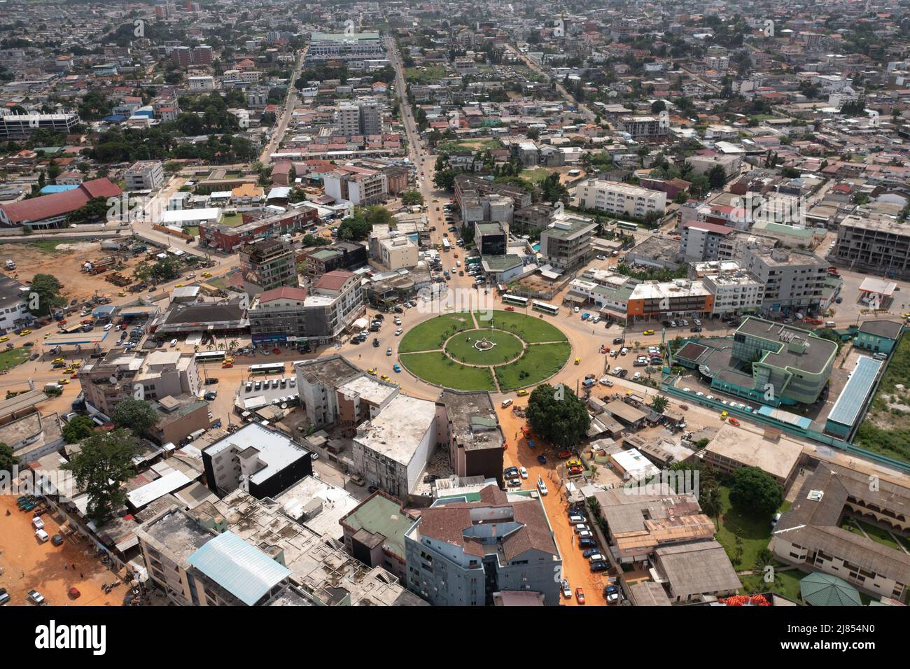 Abidjan, cities from the sky filmed by drone Stock Photo - Alamy