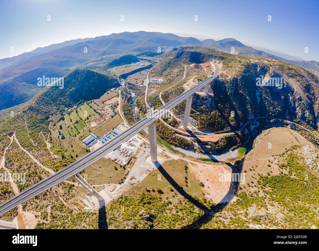 Montenegro. Bridge Moracica. Reinforced concrete bridge across the ...