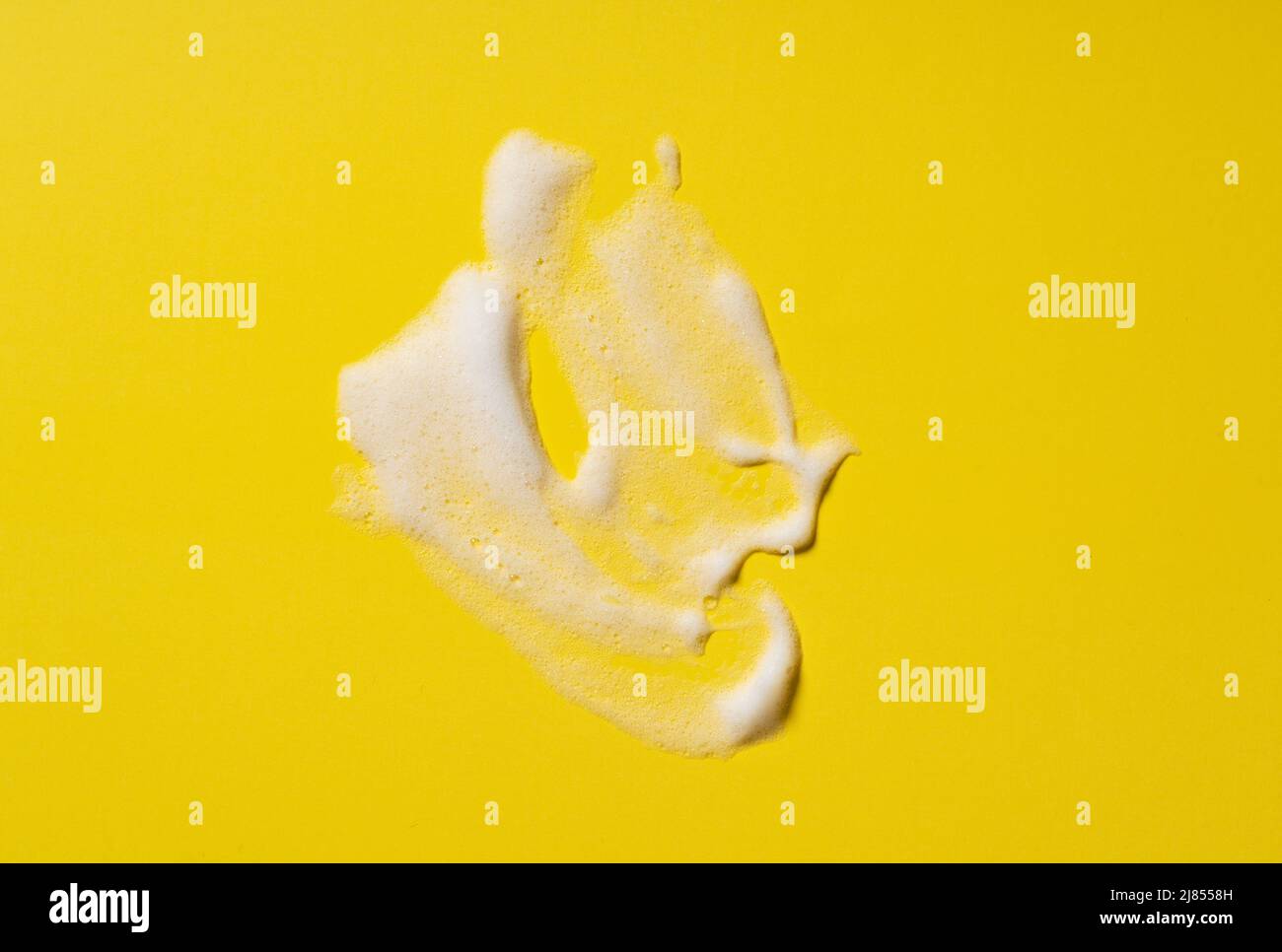 Foam texture of skin care cleanser. Swatches of soap, shampoo, and ...