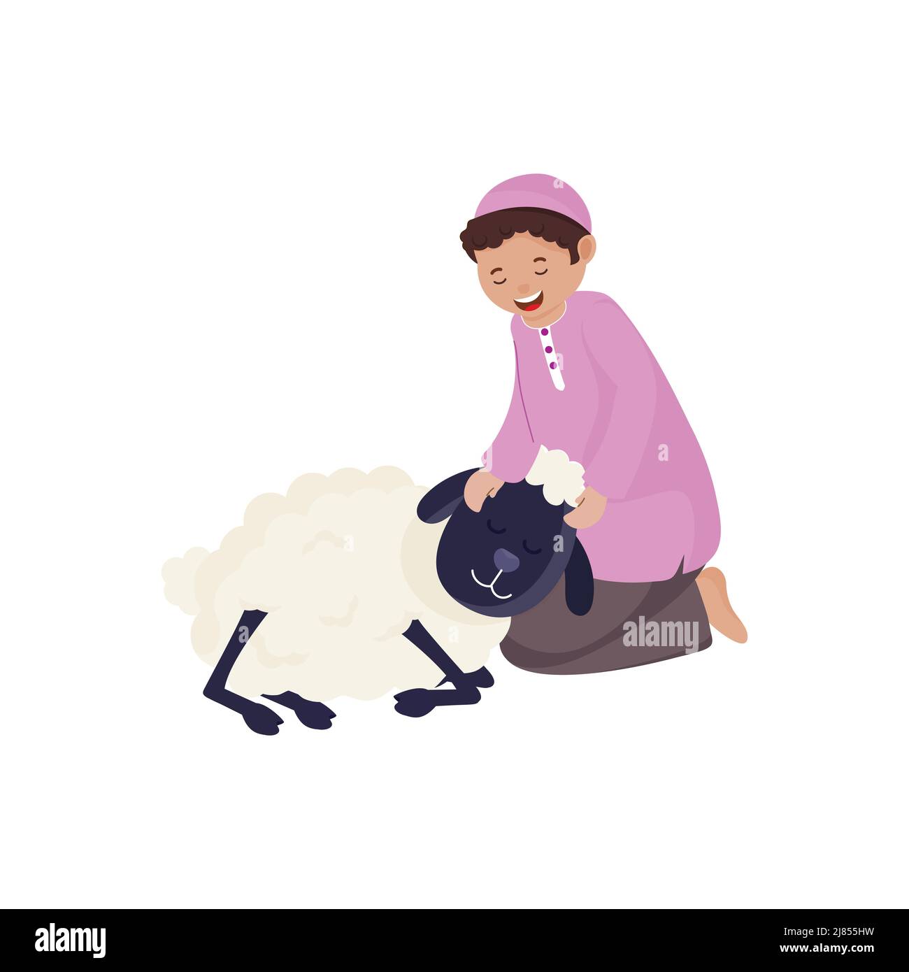 Boy and sheep Stock Vector Images - Alamy