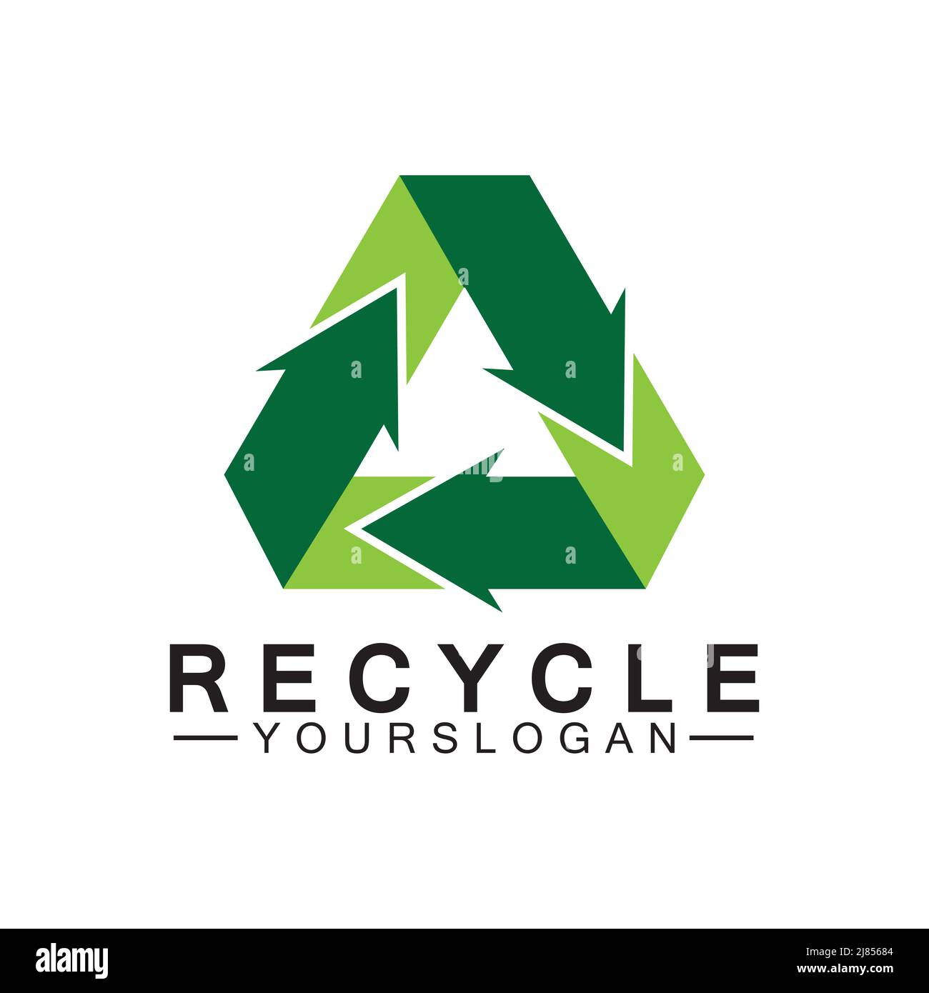 green arrow recycle logo vector icon template Stock Vector Image & Art ...