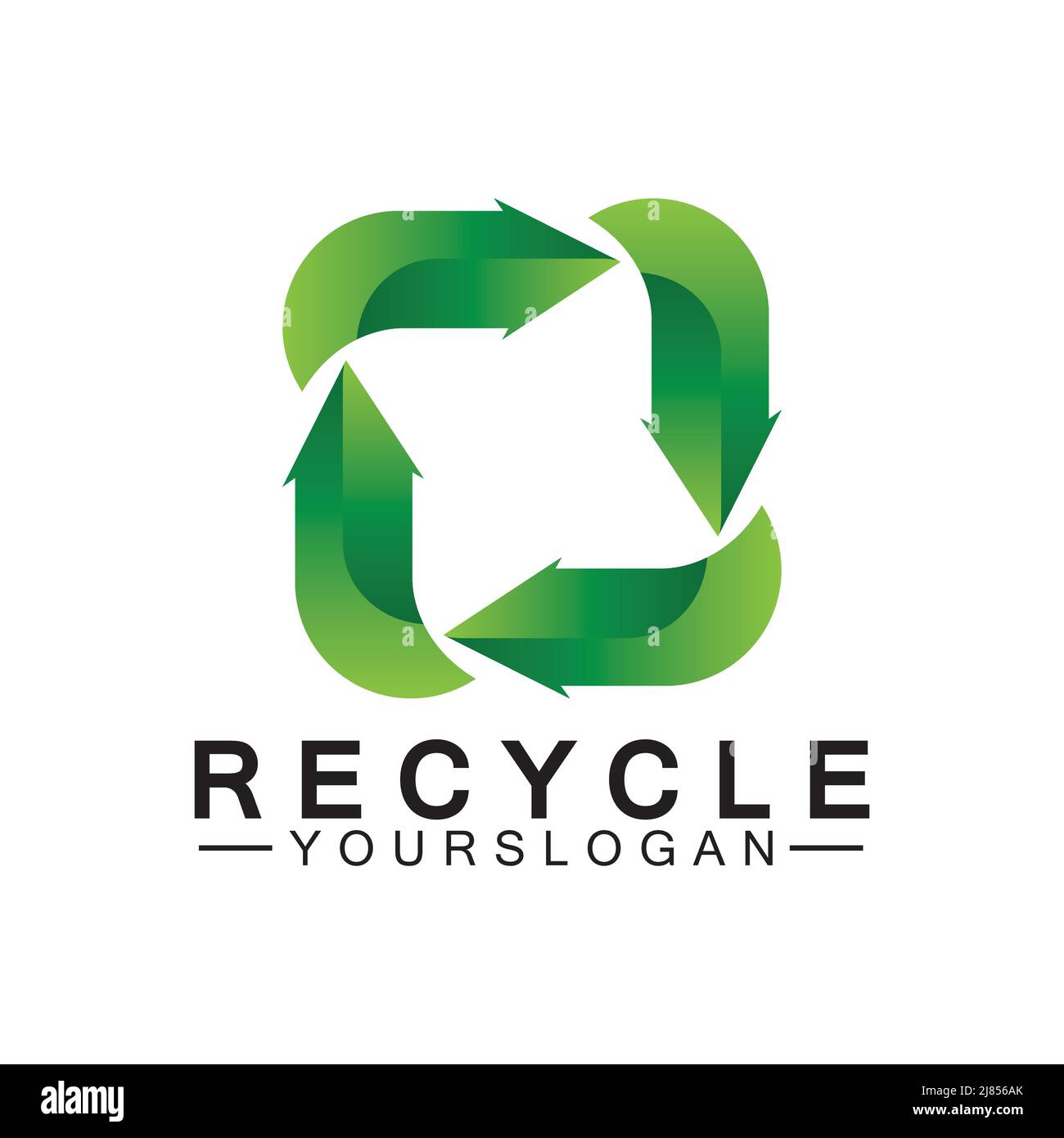 green arrow recycle logo vector icon template Stock Vector Image & Art ...